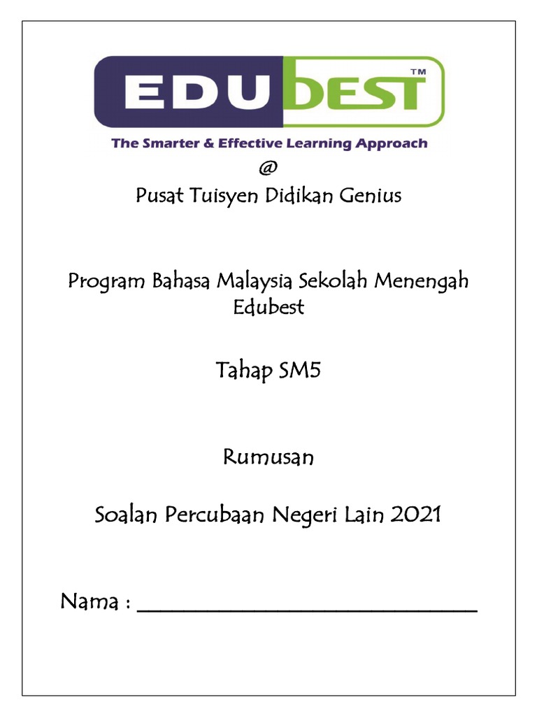 Soalan Percubaan SPM 2021 Kertas 1 Rumusan | PDF