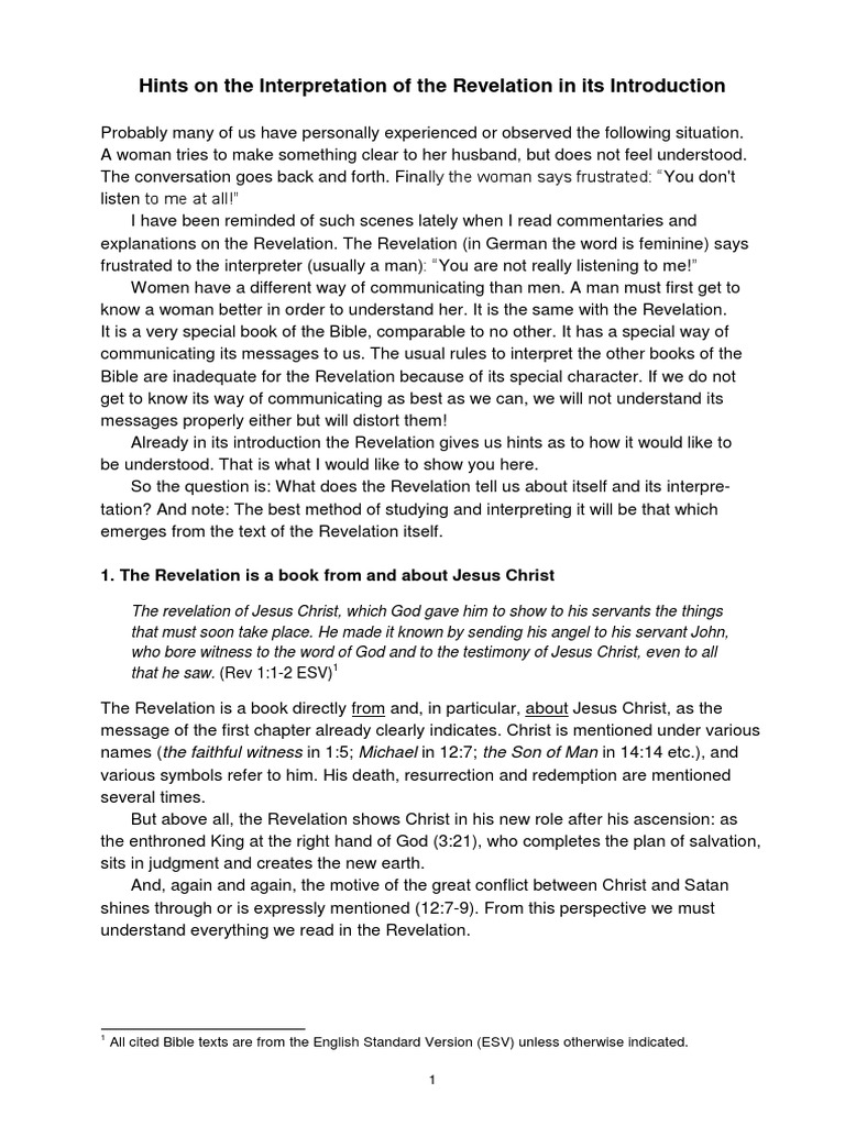 Revelation DIY 1 - Hints On Interpretation in Its Introduction | PDF ...