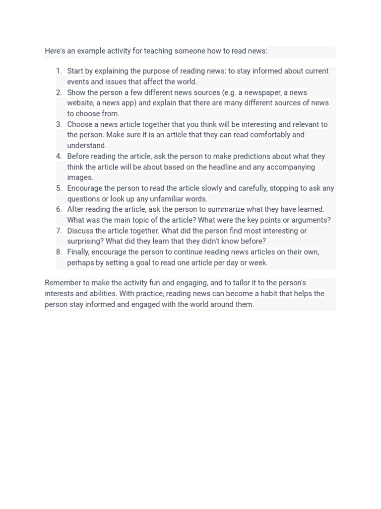 Teaching News Reading Skills | PDF | Career & Growth | Social Science