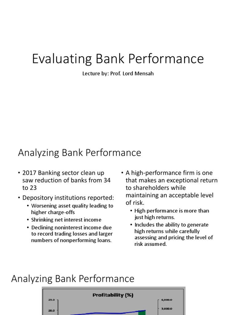 Lecture 2 &3 Evaluating Bank Performance | PDF | Financial Risk | Banks