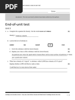 Cambridge Math 9: Unit 1 Test | PDF