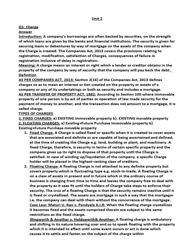 Unit 2 CF | PDF | Mortgage Law | Debenture Unit 2 CF | PDF | Mortgage Law | Debenture