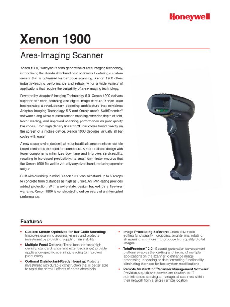 MX Honeywell 1900gsr-2usb | PDF | Image Scanner | Barcode