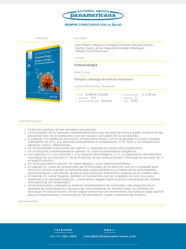 Inmunología: Biología y Patología Del Sistema Inmunitario | PDF | Sistema inmune | Linfocitos