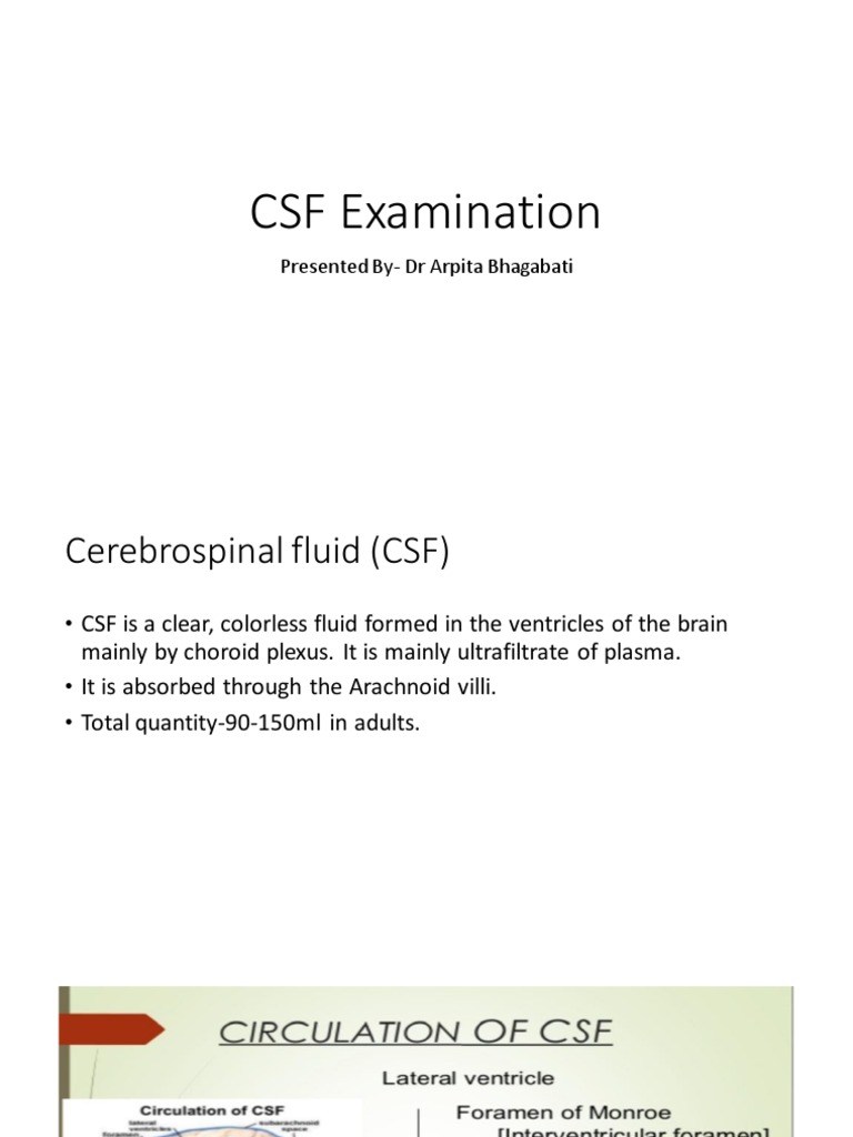 CSF Examination | PDF | Cerebrospinal Fluid | Meningitis