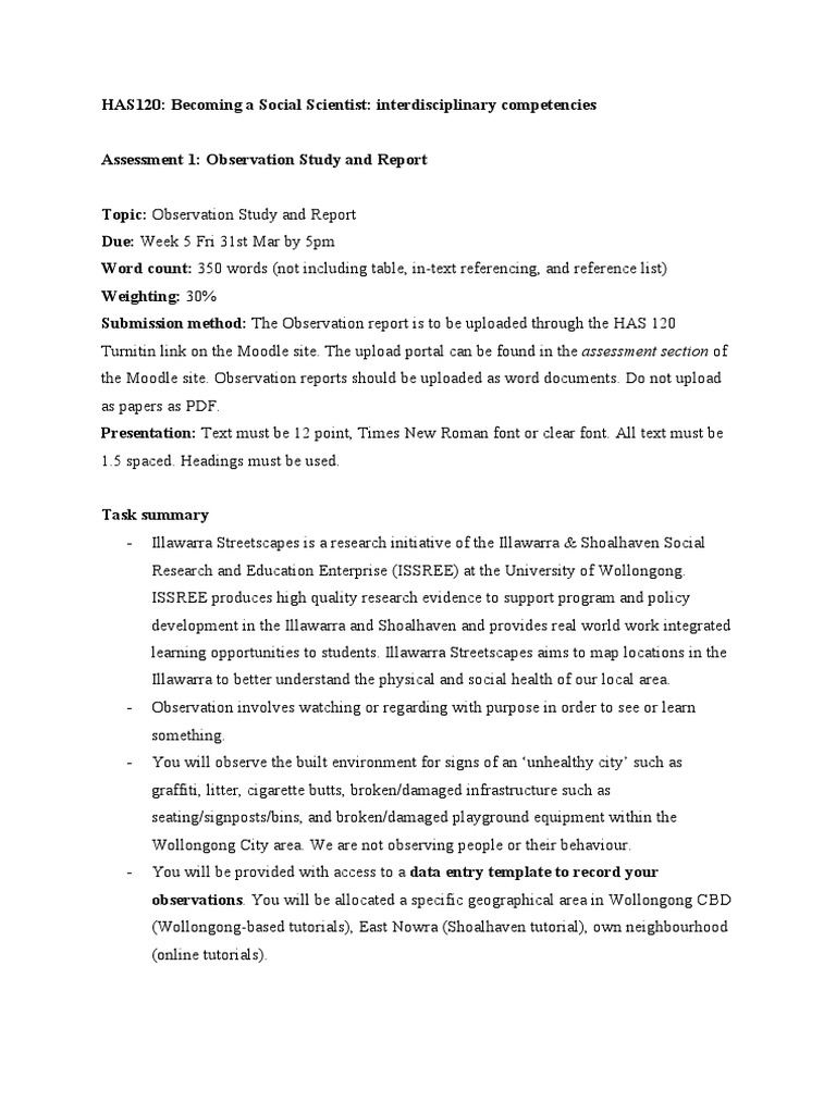 Observation Study Report Guidelines | PDF | Tutorial