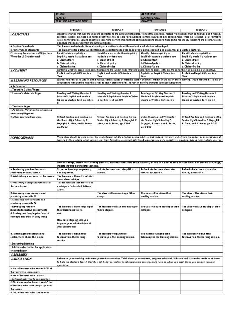 I Objectives | PDF | Learning | Educational Assessment