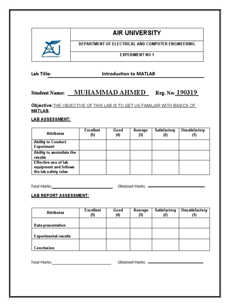 SNS Lab # 01 | PDF | Matrix (Mathematics) | Matlab