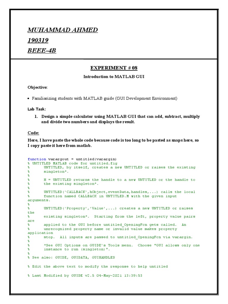 SNS Lab#08 | PDF | Command Line Interface | Matlab