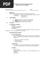 A Detailed Lesson Plan in Music | PDF | Pitch (Music) | Sound