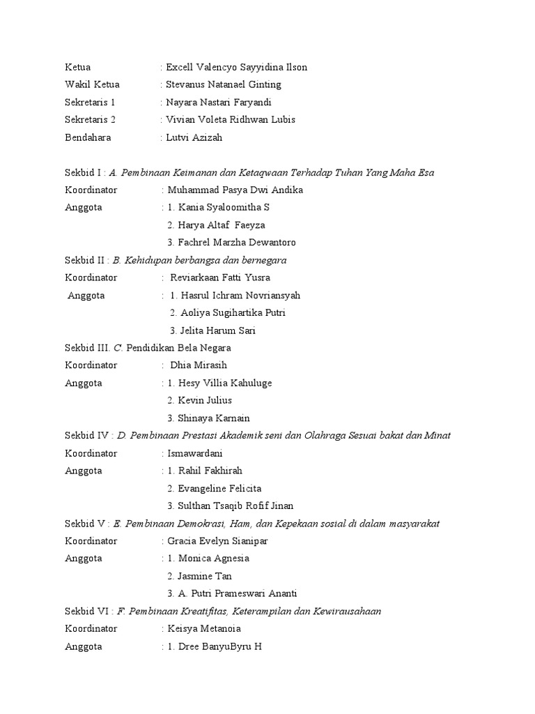Susunan Pengurus | PDF
