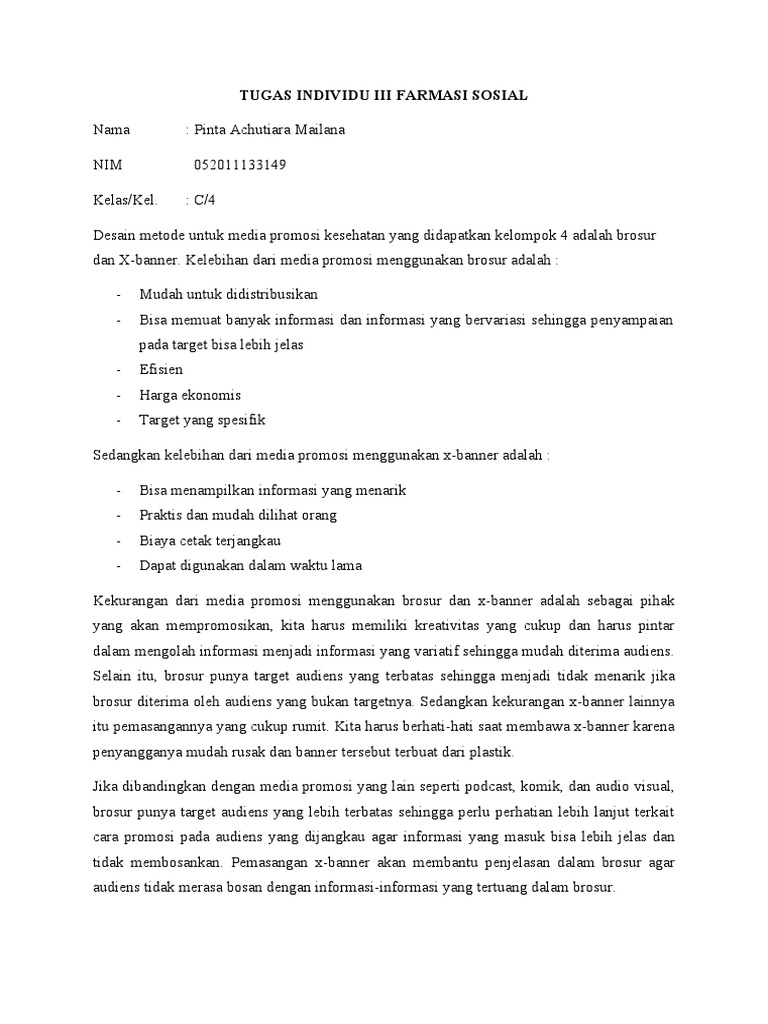 Tugas Individu Iii Farmasi Sosial | PDF