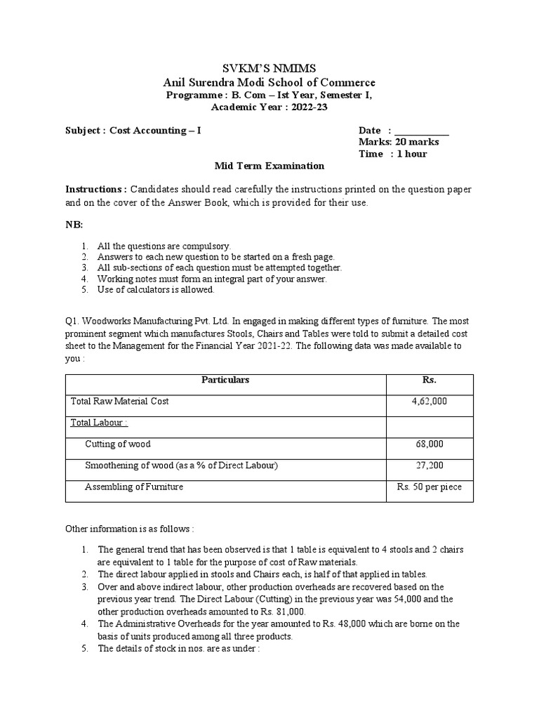 Mid Term Exam Paper 271022 Pdf Financial Economics Business
