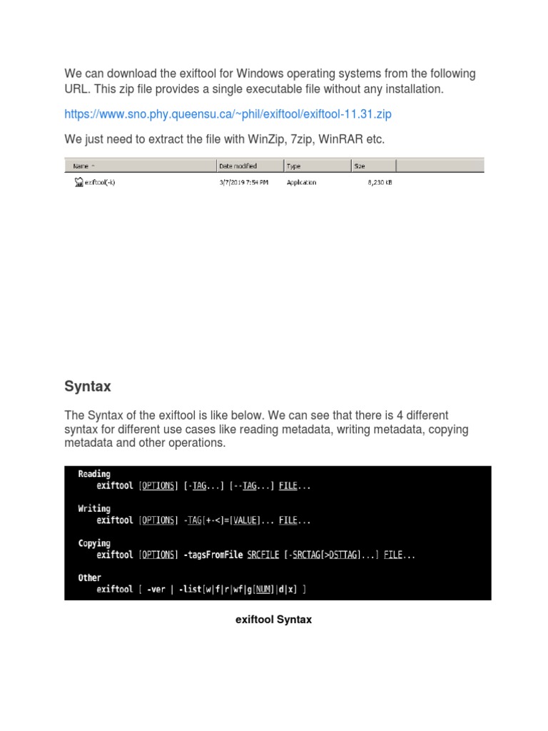 Exiftool Tool Use Case | PDF | Computer File | Tag (Metadata)