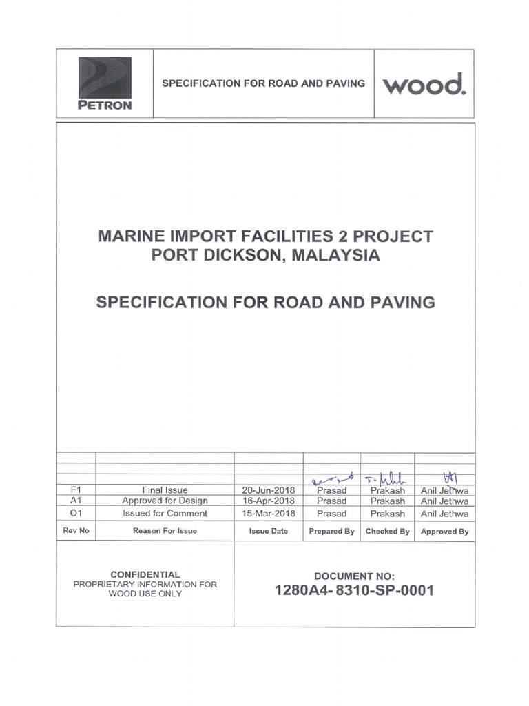 1280a4-8310-Sp-0001 Rev F1 (Specification For Raods and Paving) | PDF ...