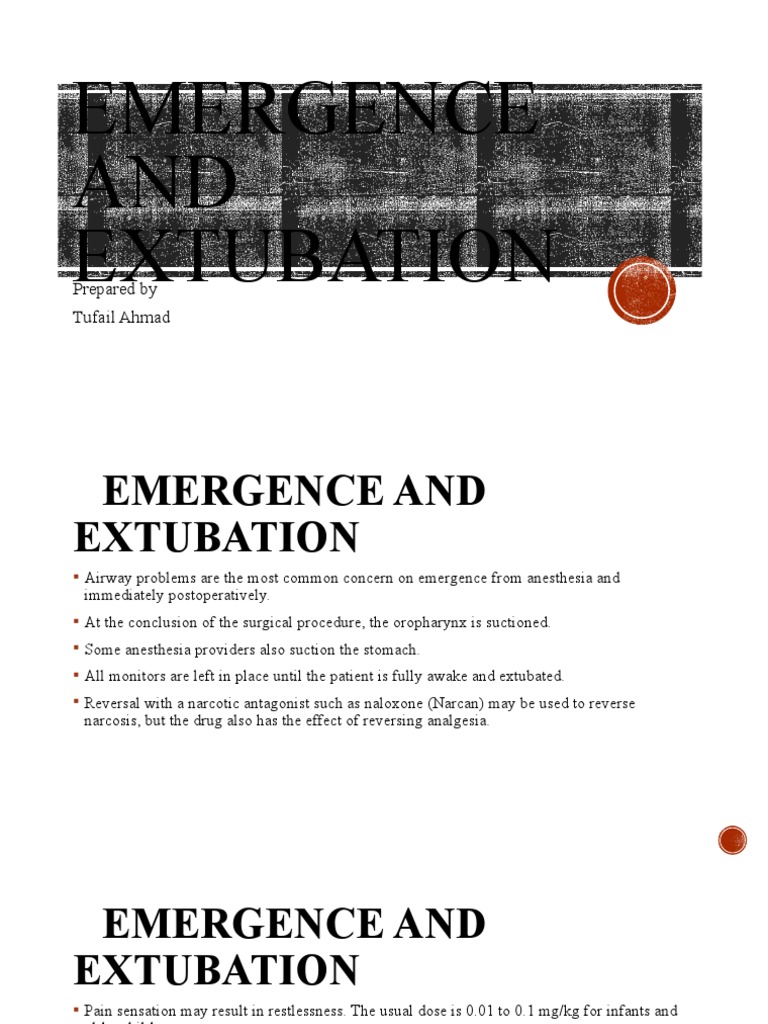 Pediatric Emergence and Extubation Guide | PDF