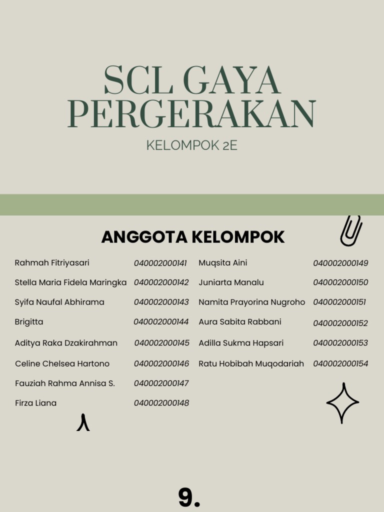 Tugas SCL Pergerakan-Kelompok 2E | PDF