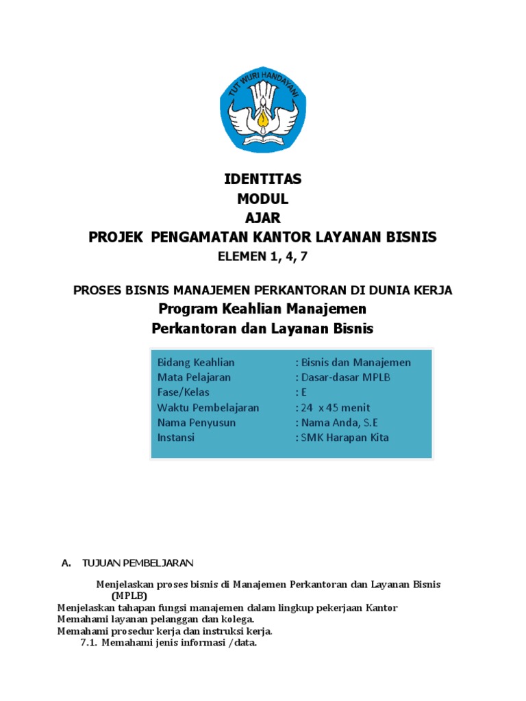 Modul MPLB untuk Siswa SMK | PDF