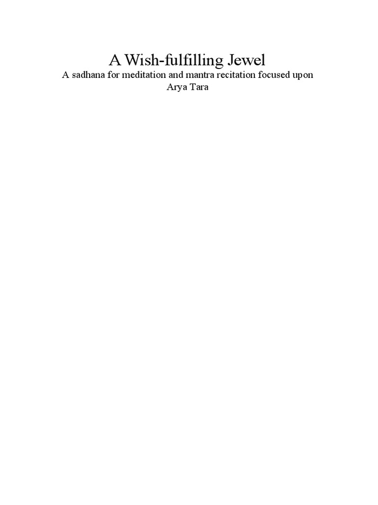 A Tara Sadhana For Easy Recitation and Meditation 2.0 | PDF | Mantra ... A Tara Sadhana For Easy Recitation and Meditation 2.0 | PDF | Mantra ...