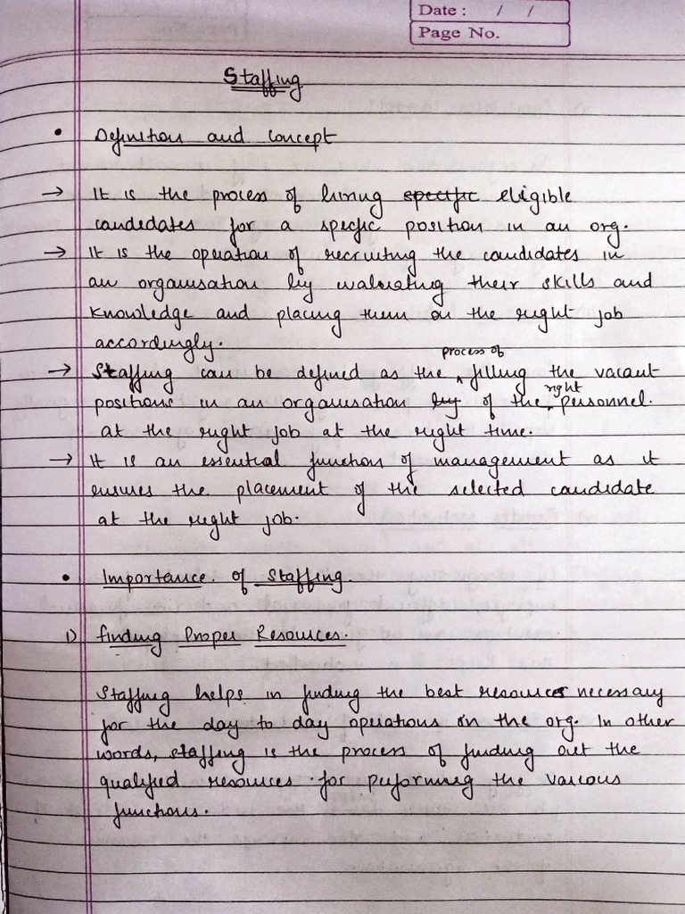 Staffing Notes | PDF