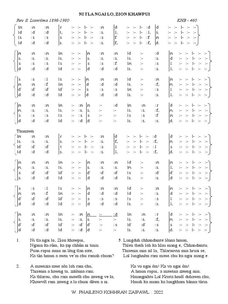 Ni Tla Ngai Lo, Zion Khawpui | PDF