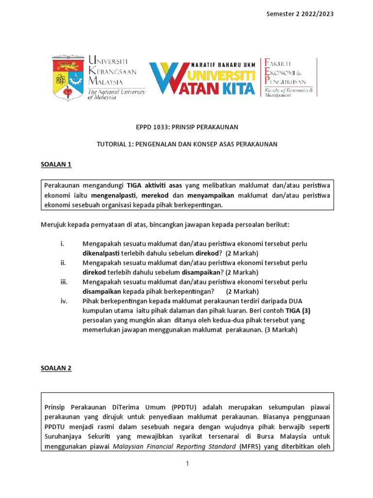 Tutorial 1 - Pengenalan Dan Konsep Asas | PDF