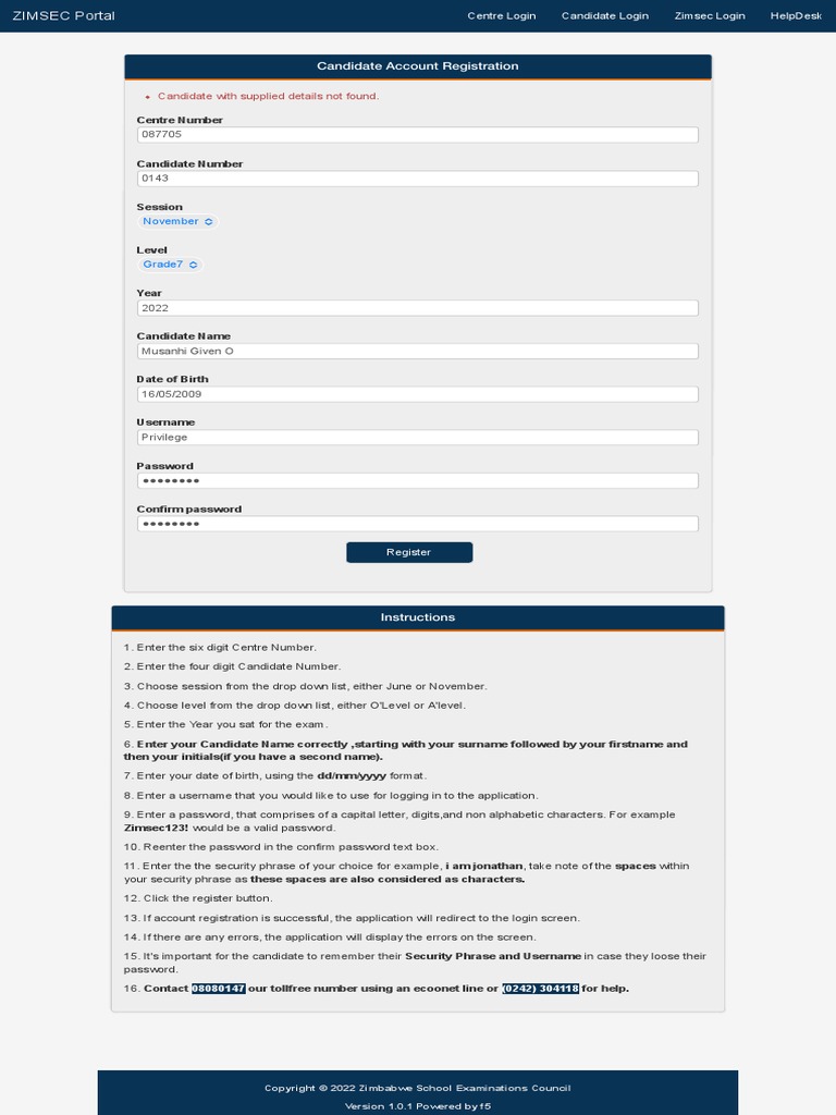 Candidate Account Registration: November | PDF | Password | Login