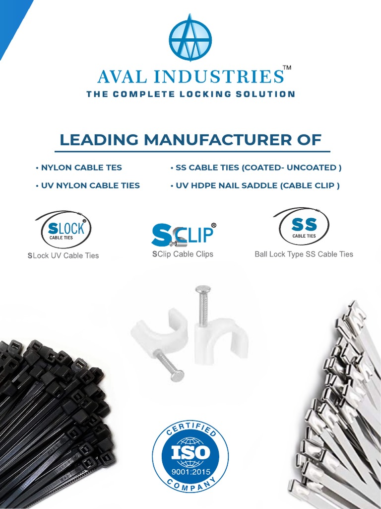 Aval Slock Cable Ties Brochure | PDF | Stainless Steel | Physical Sciences