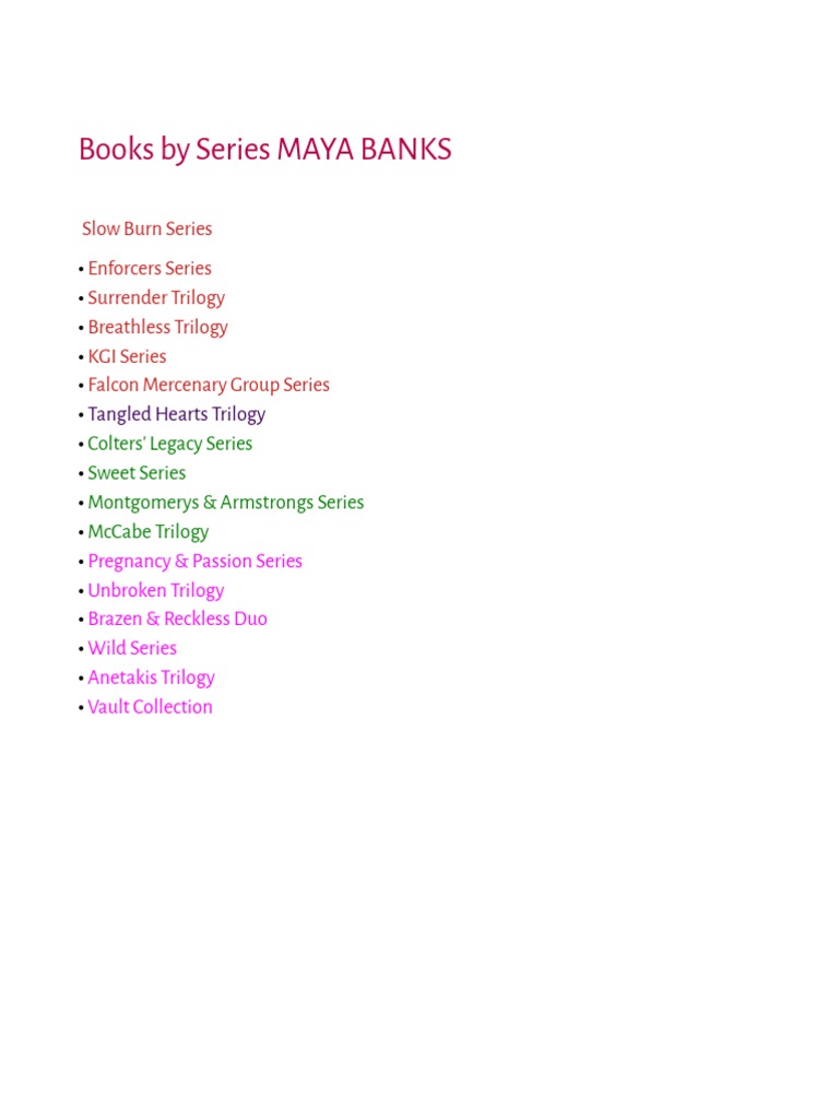 Maya Banks Series Overview | PDF