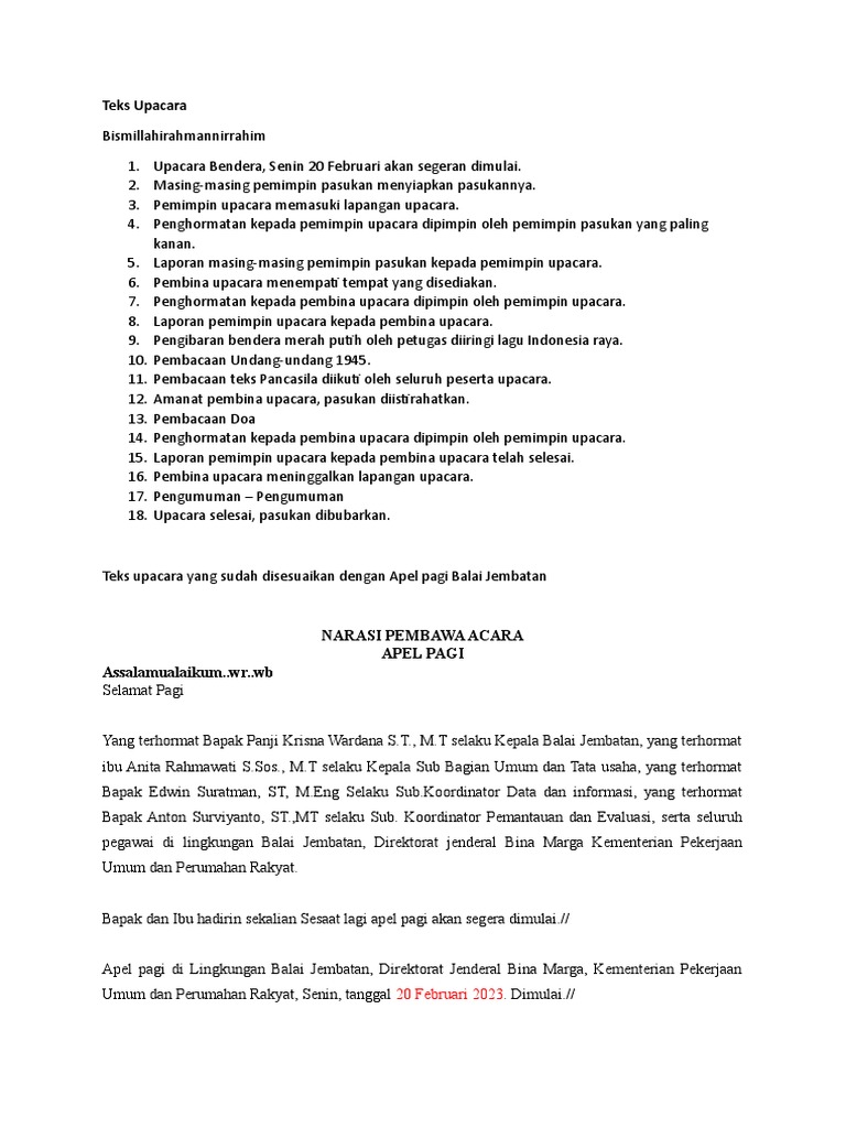 Teks Upacara | PDF