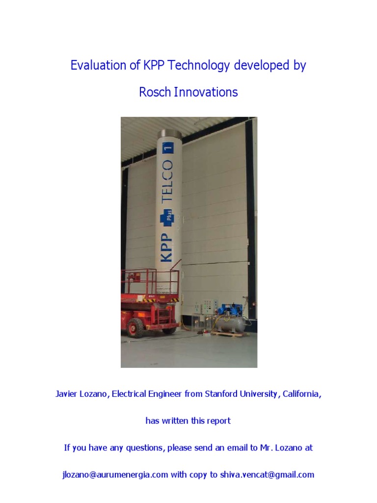 Evaluation of KPP Technology Developed by Rosch Innovations | PDF ...