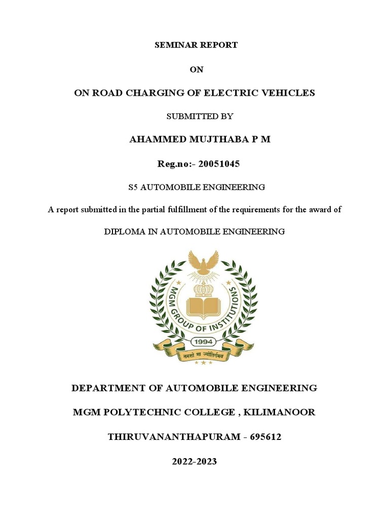 Seminar Report | PDF | Inductor | Rectifier