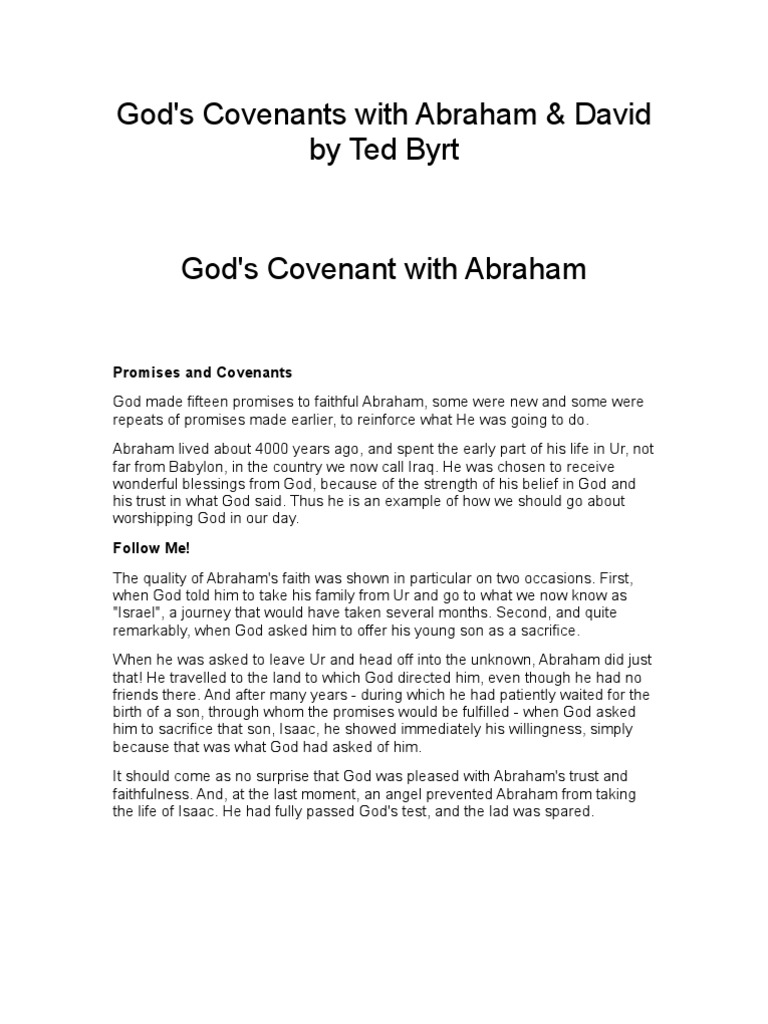 Sign or Token of God's Covenant With David | PDF | Covenant (Biblical ...
