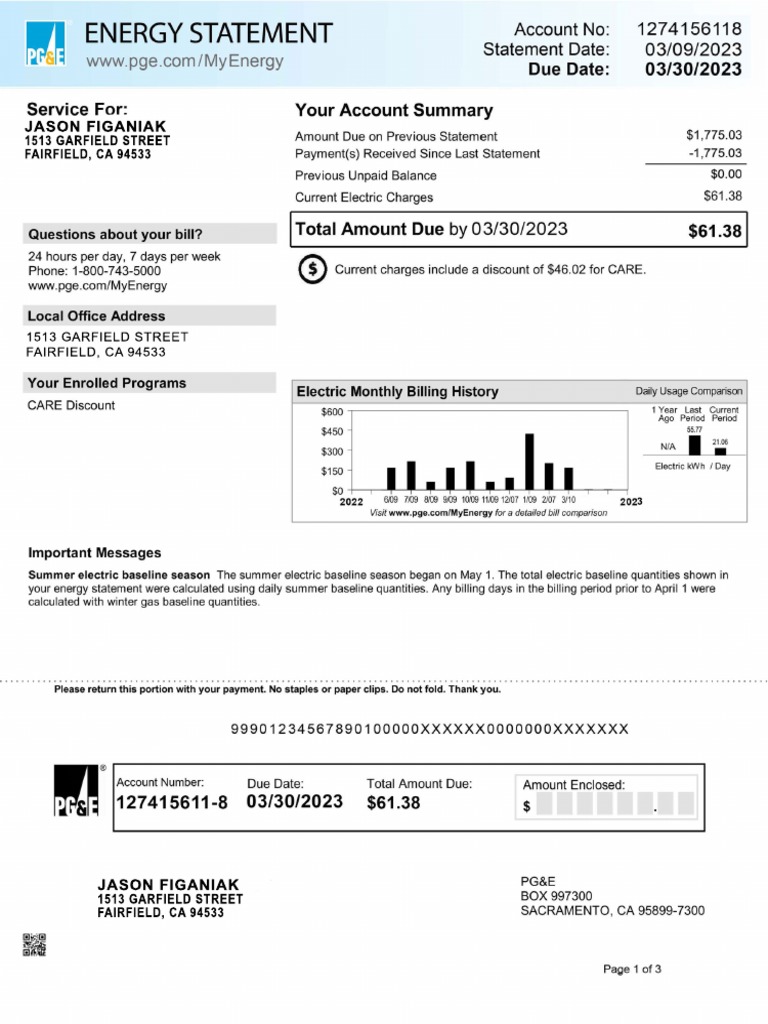 Pge Statement 3-2023 | PDF