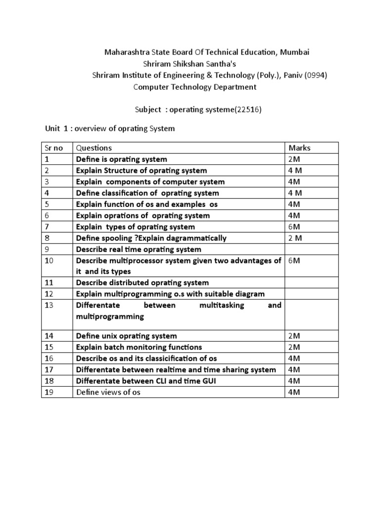 (Osy) Final QB With Assigment All | PDF | Scheduling (Computing ... (Osy) Final QB With Assigment All | PDF | Scheduling (Computing ...