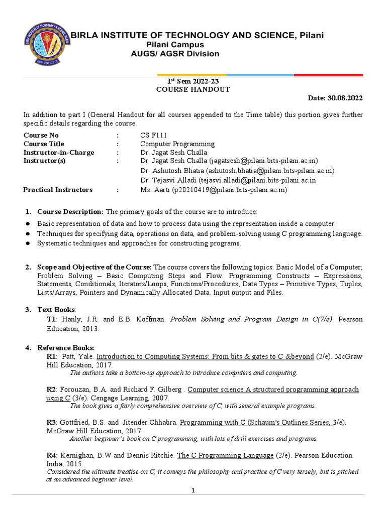 Handout Pdf Pointer Computer Programming C Programming Language