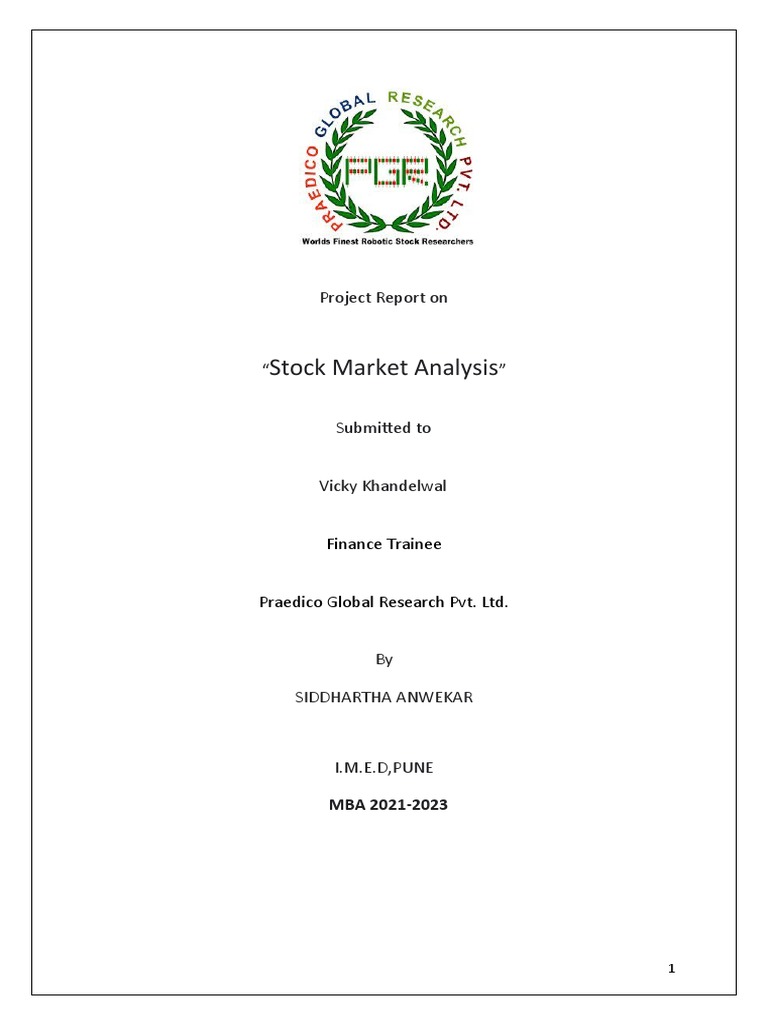 Praedico Company Report | PDF | Stock Market Index | Market Capitalization