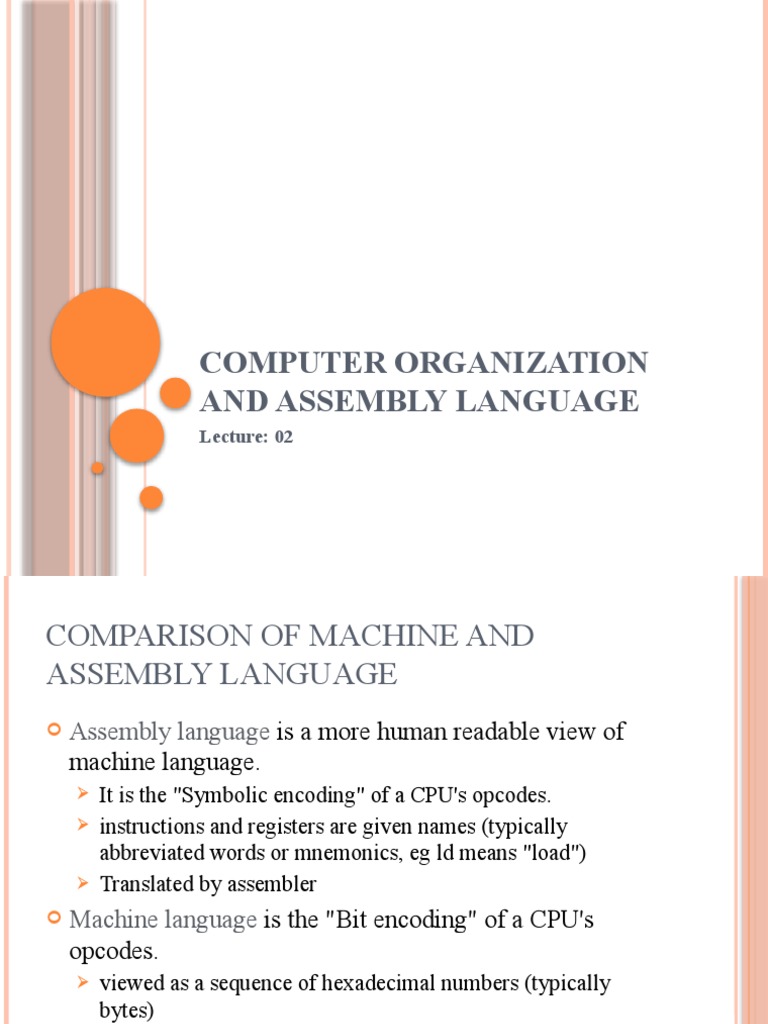 COA Lecture 02 | PDF | Assembly Language | Library (Computing) COA Lecture 02 | PDF | Assembly Language | Library (Computing)