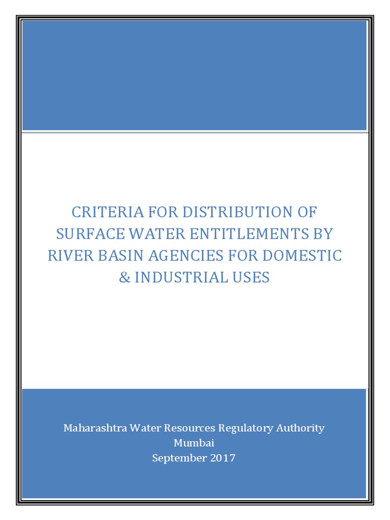 Maharashtra Water Entitlement Criteria | PDF | Water | Water Supply
