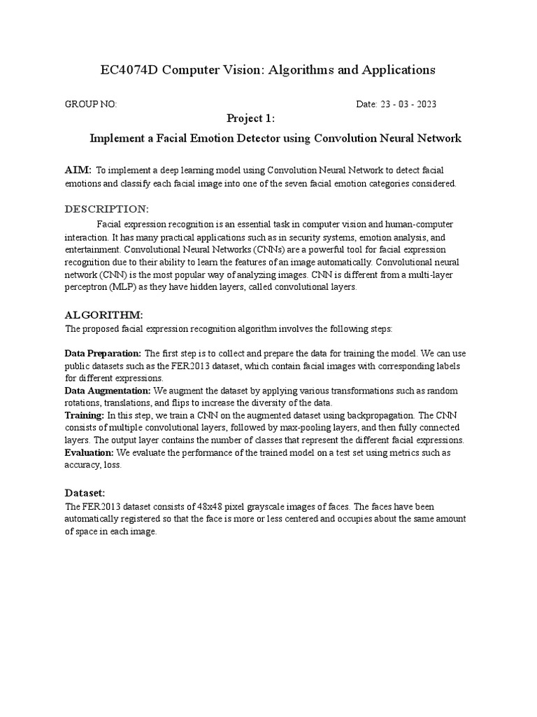 CV Project1 | PDF | Artificial Neural Network | Cognitive Neuroscience