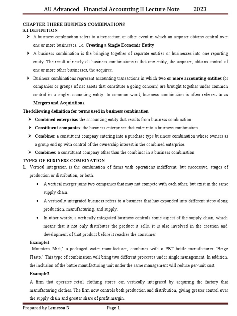 Example 1 | PDF | Takeover | Goodwill (Accounting)