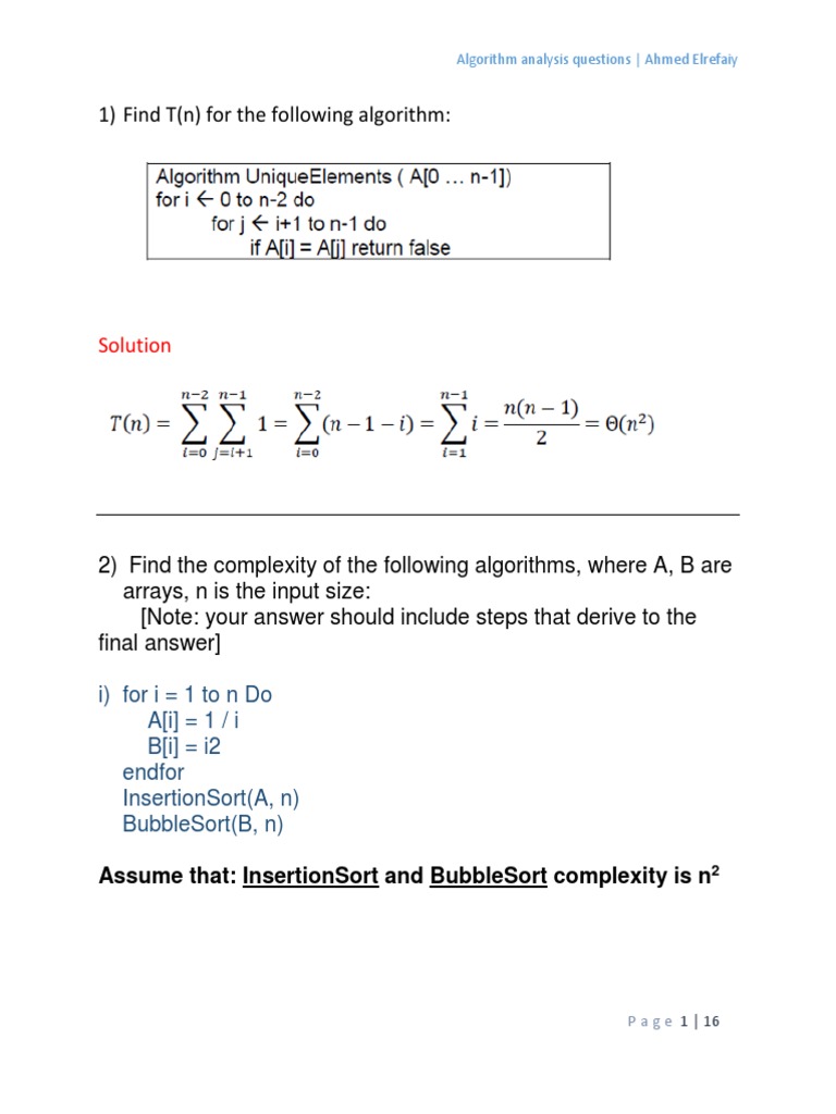 Exam | PDF | Logarithm | Algorithms And Data Structures