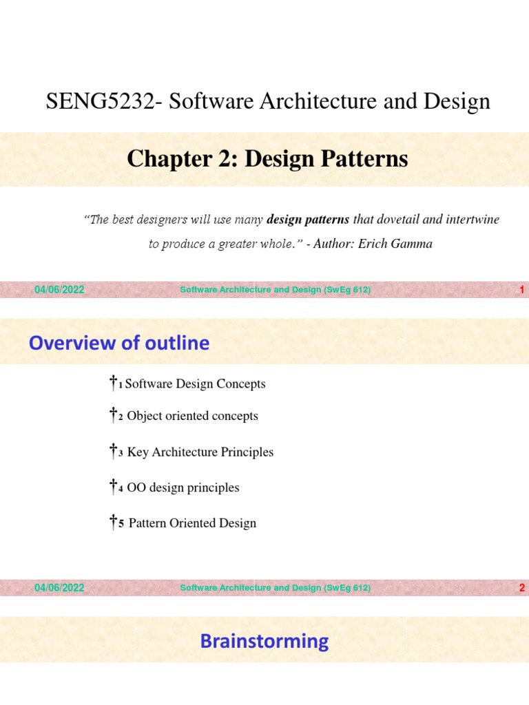 Seng5232 Chapter 2 Design Patterns And Principles Pdf Object