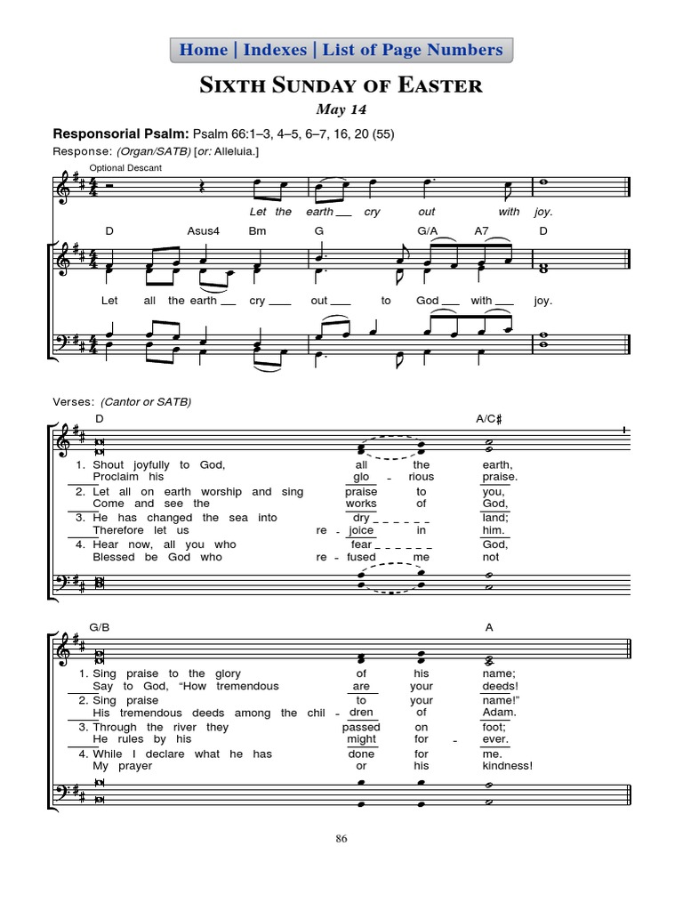 Psalm - Sixth Sunday of Easter 2023 | PDF