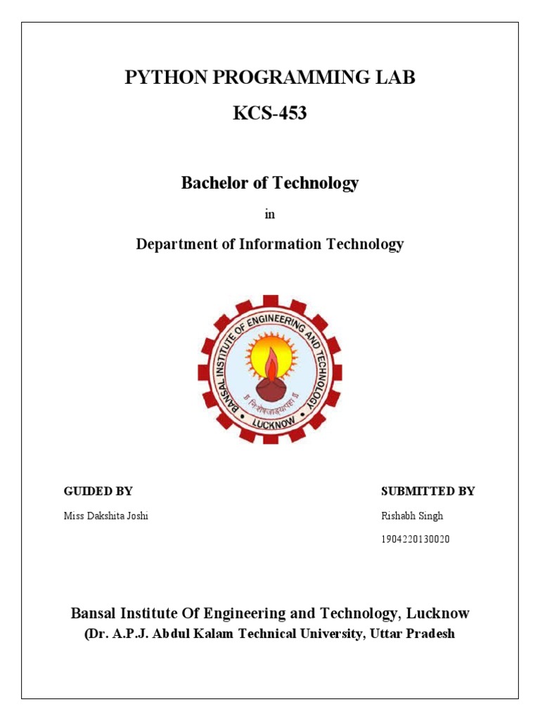 PYTHON FRONT PAGE Rishpy1 | PDF