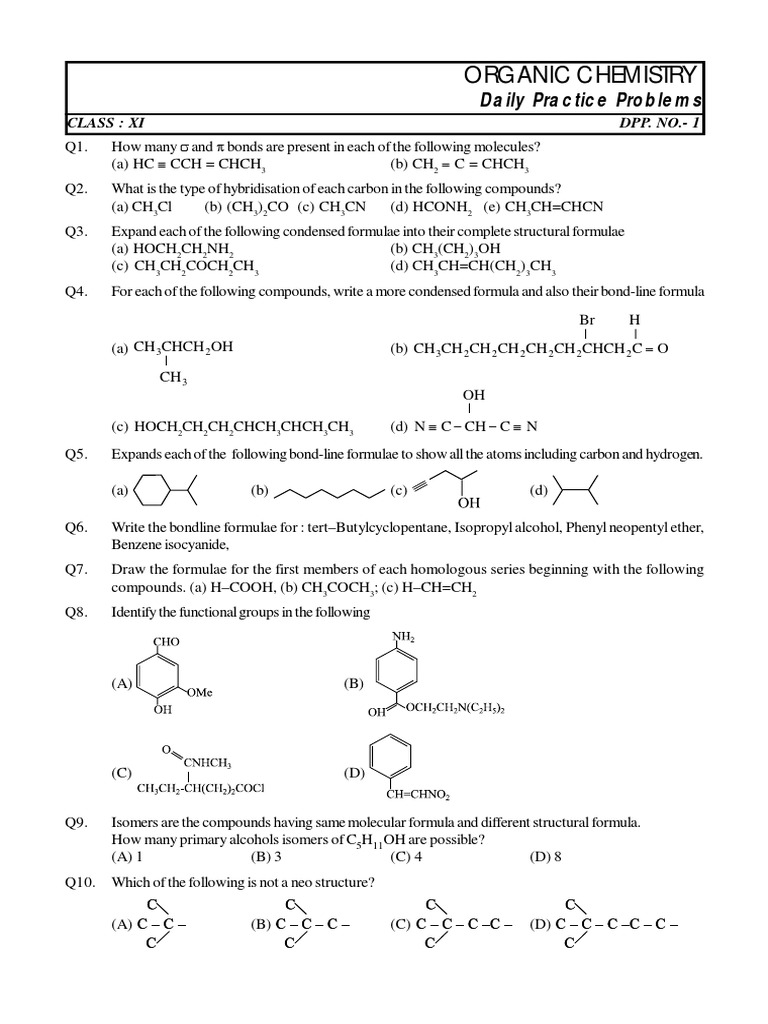 DPP (1 TO ) ACME Organic | PDF | Alkane | Isomer
