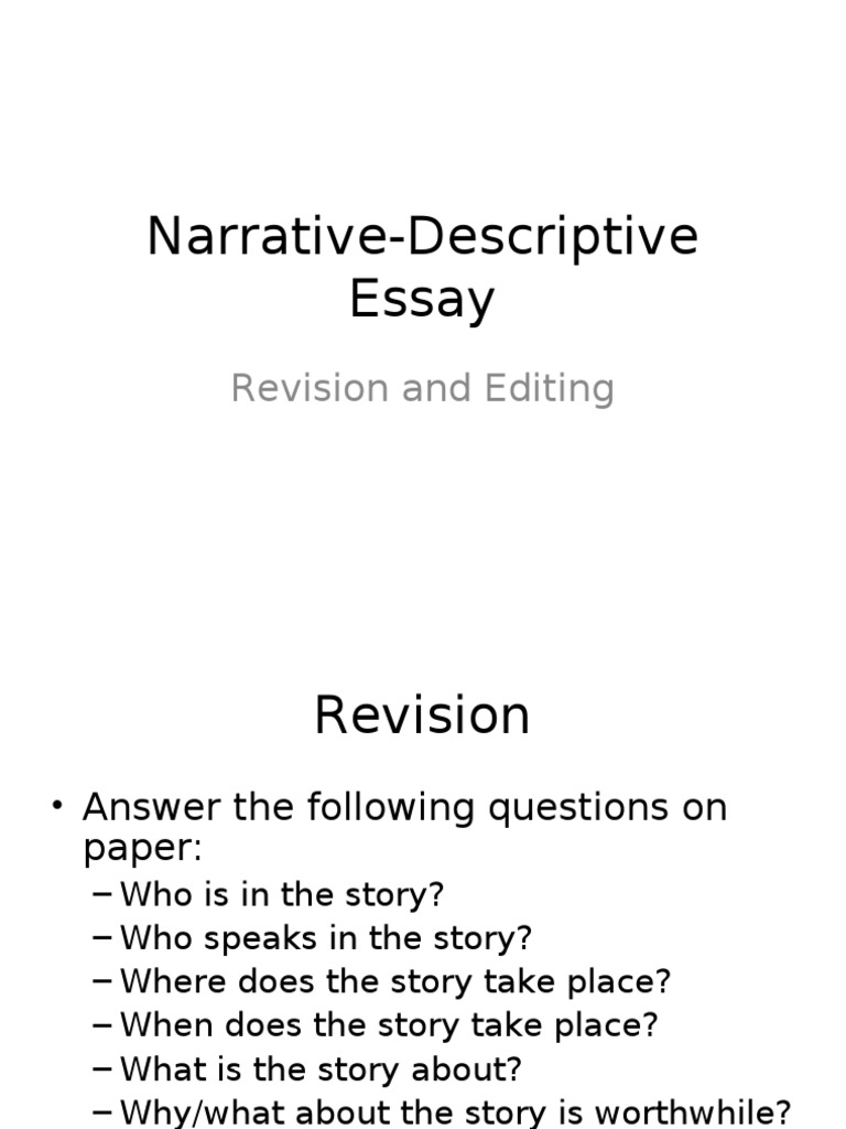 Narrative Essay Revision Guidelines | PDF | Foreign Language Studies