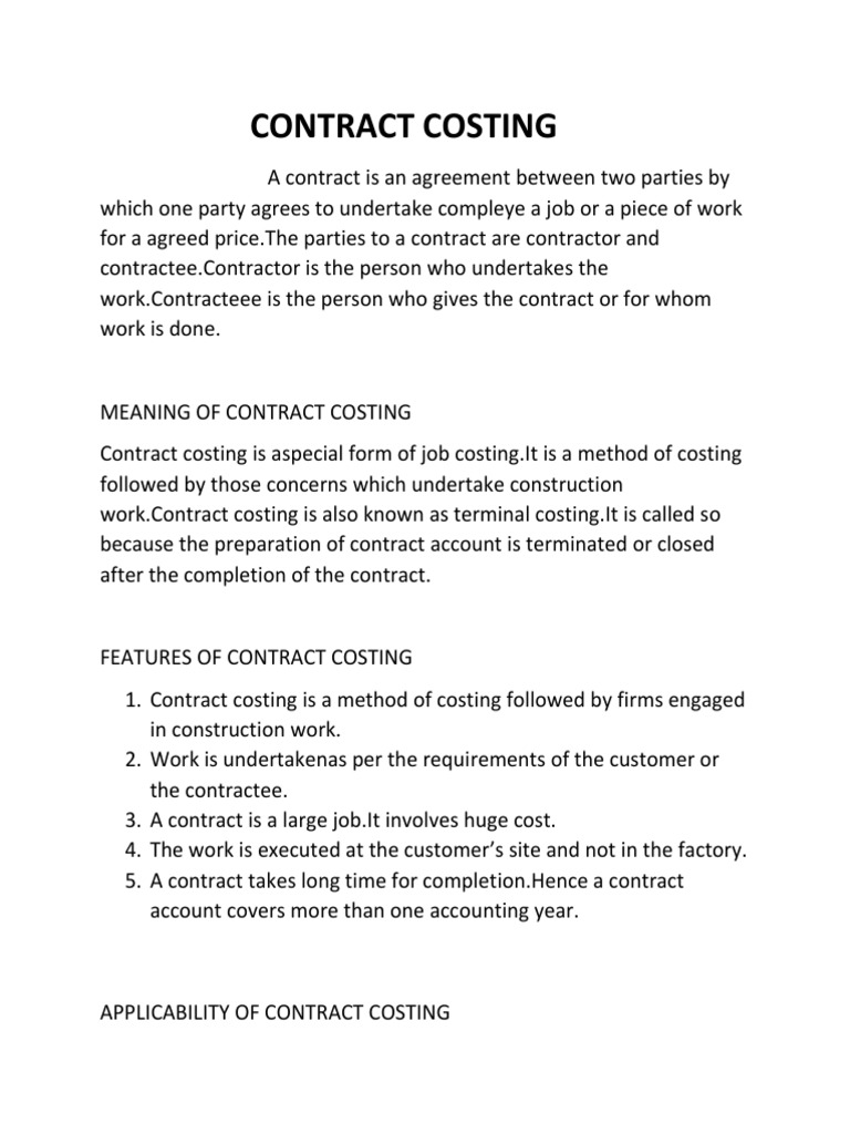 Contract Costing | PDF | Debits And Credits | Depreciation