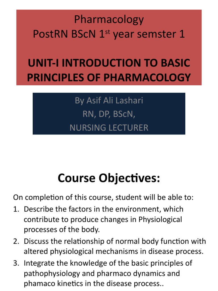 Pharmacology Unit 1 | Download Free PDF | Pharmacology | Receptor Antagonist