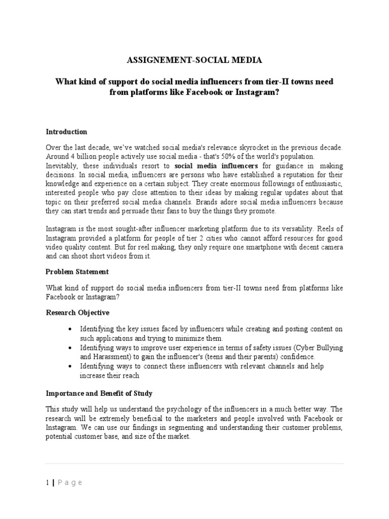 Social Media Assignment | PDF | Methodology | Social Media